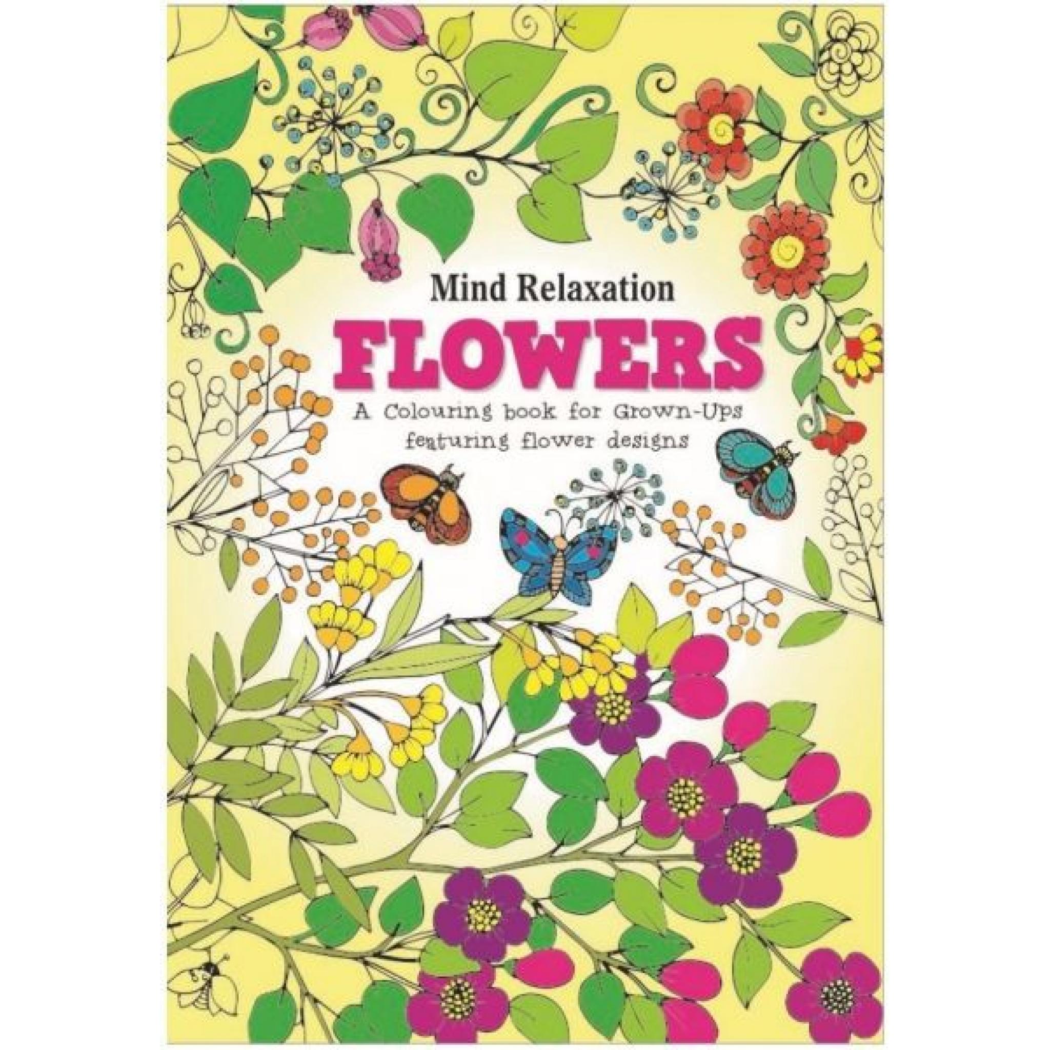 Squiggle A4 Adult Colouring Book - Flowers