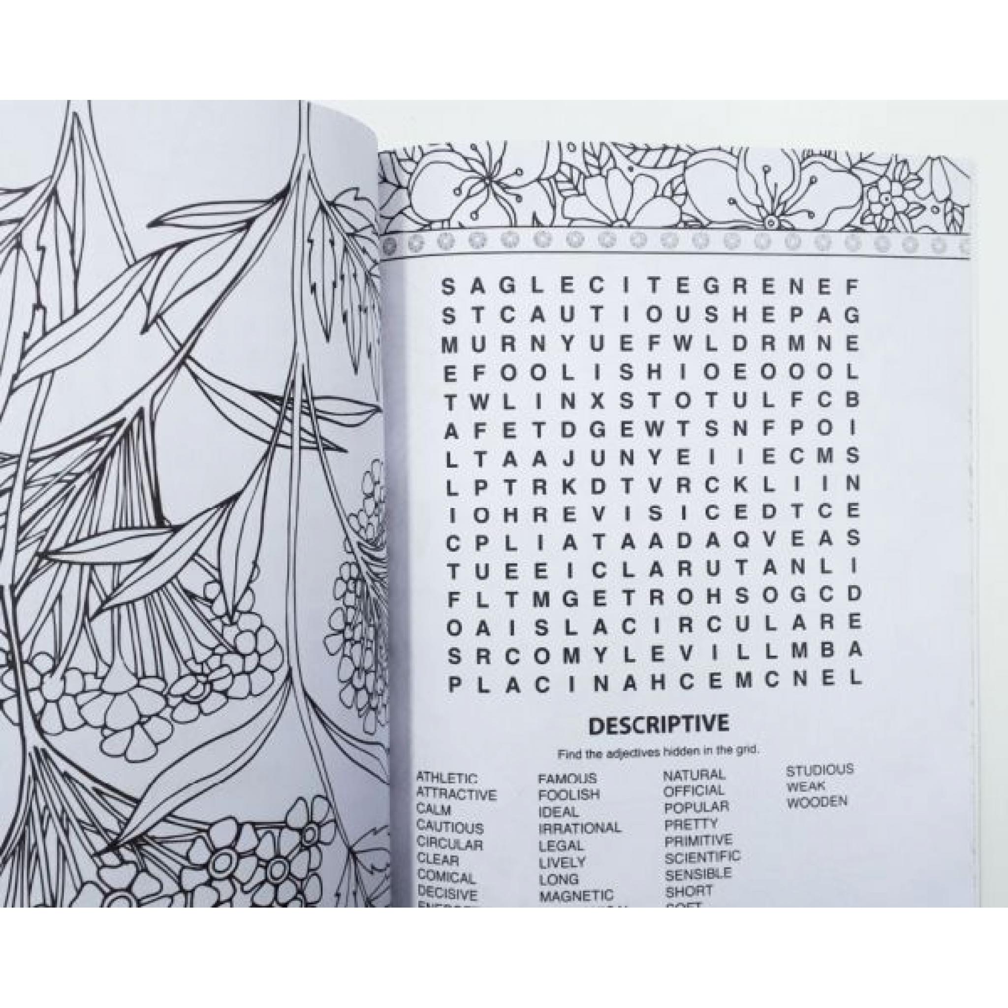 Squiggle A4 Colouring Wordsearch Book - Assorted Designs