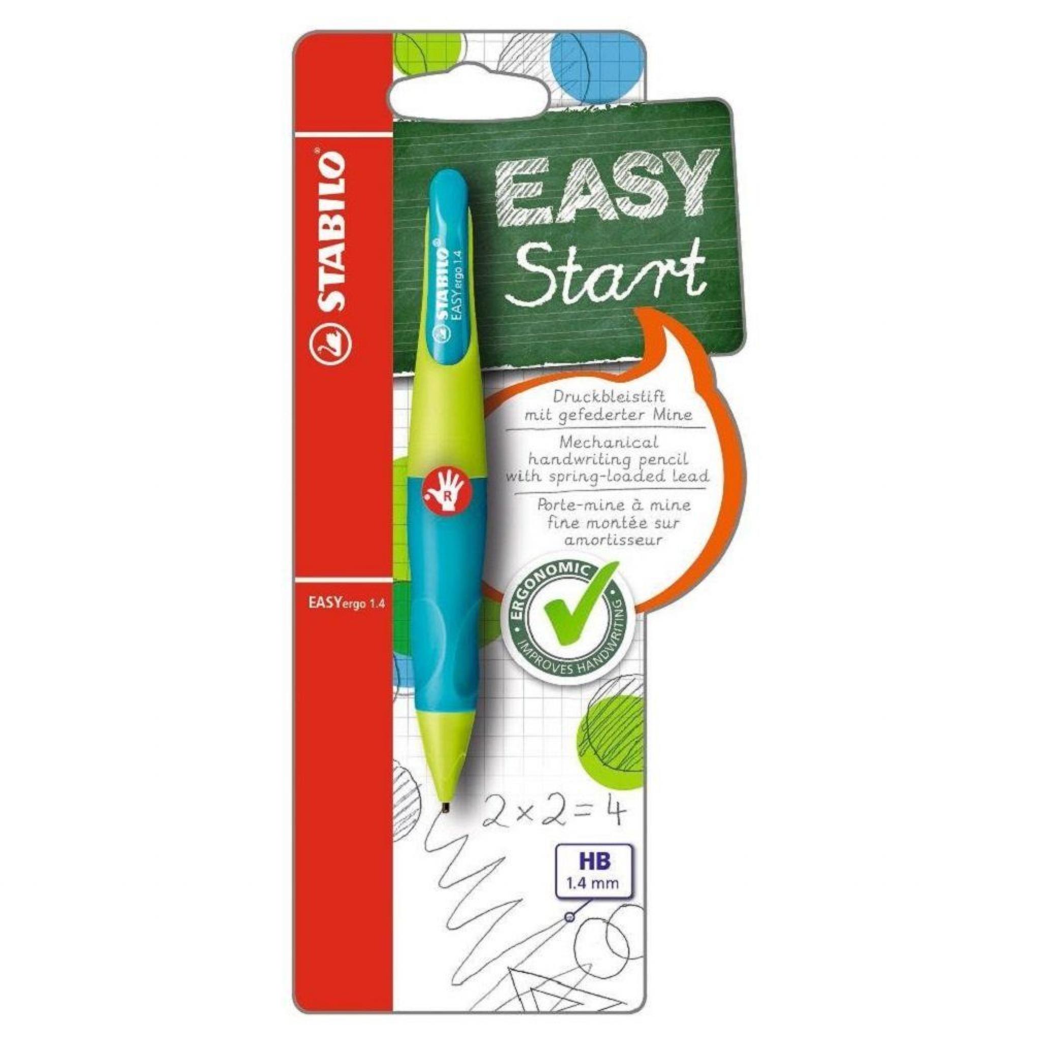 Stabilo Easy Ergo Right Handed Pencil 14mm - Lemon Green/Aqua