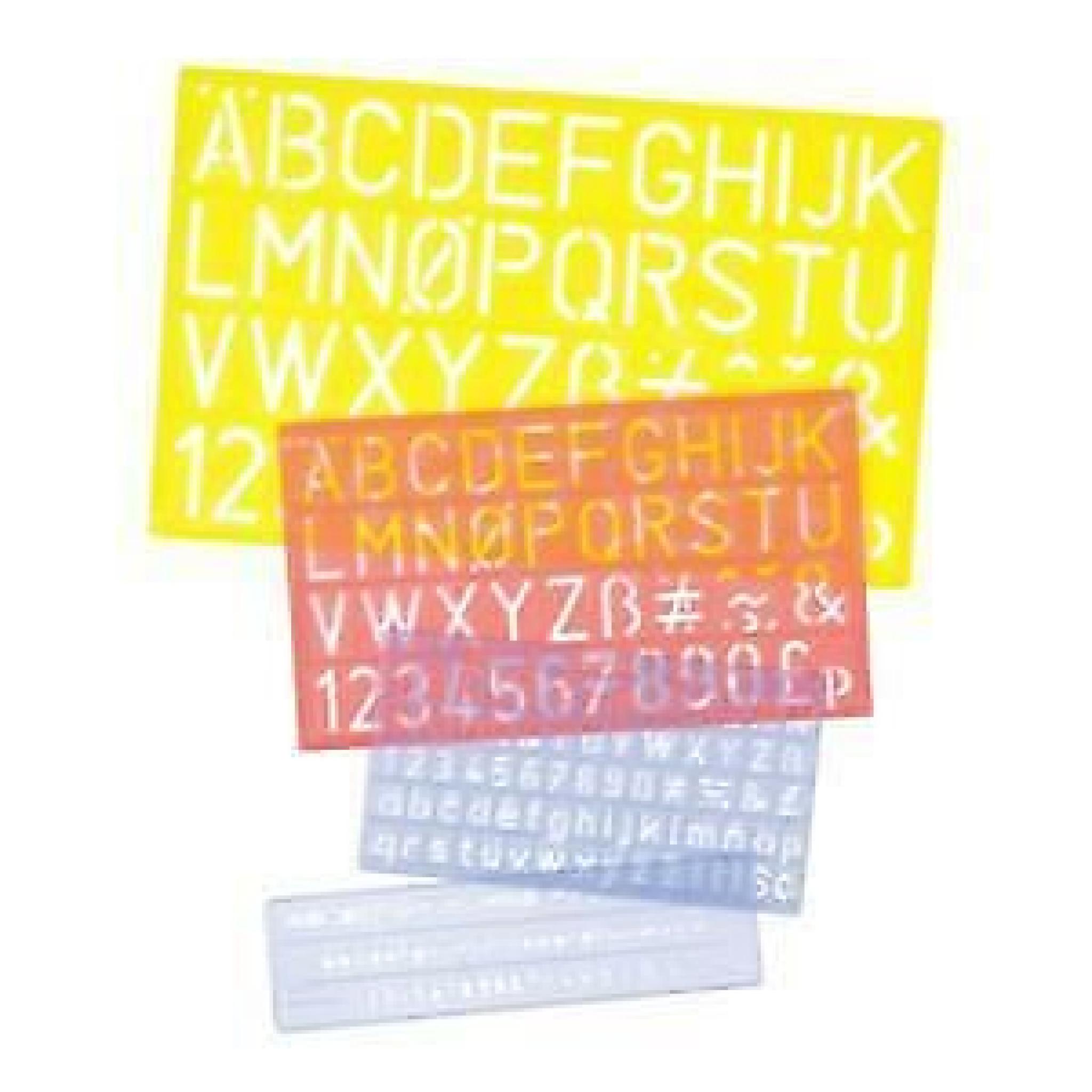 Helix Lettering Stencil Set 5/10/20/30mm - Pack of 4